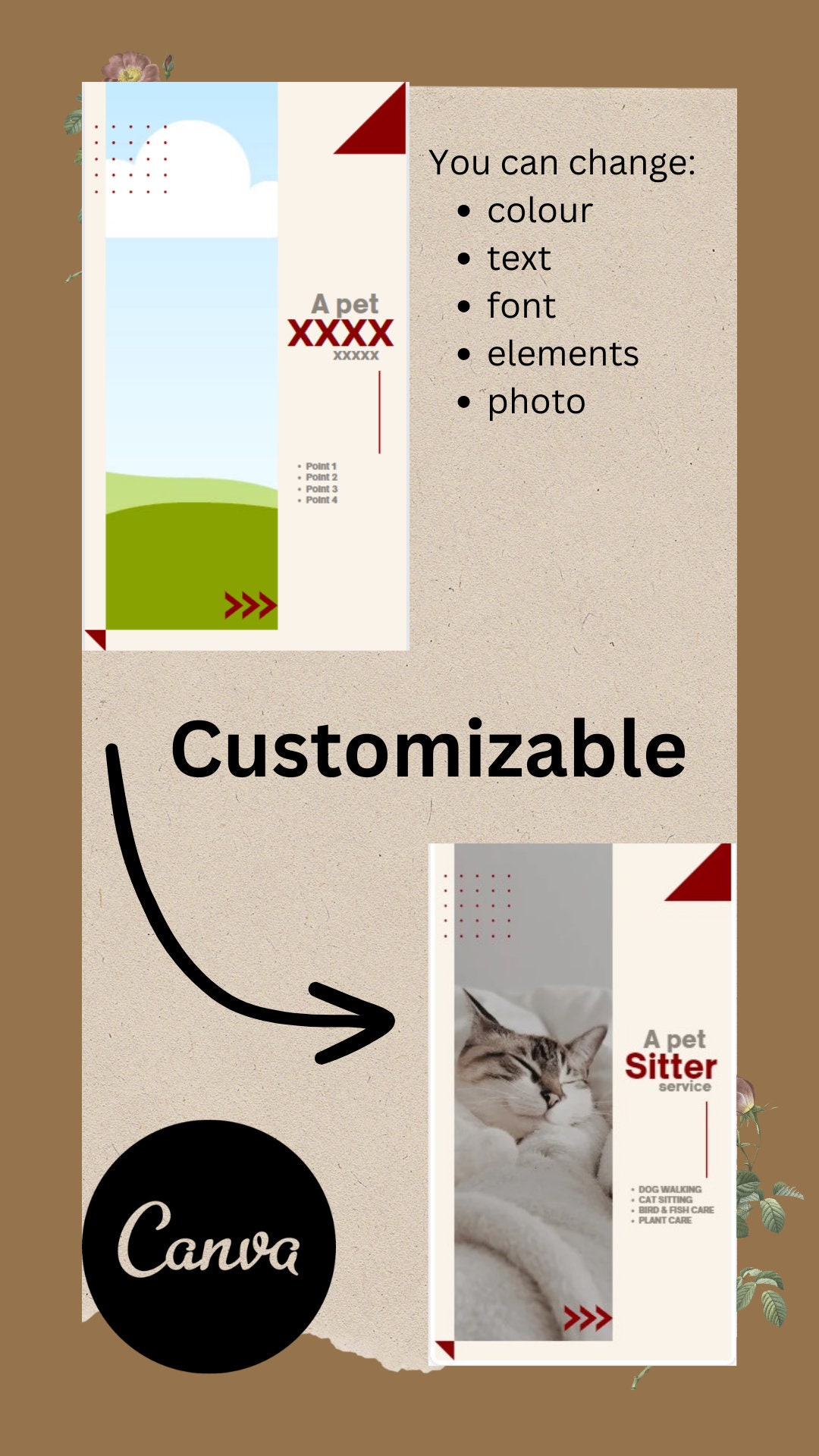 70 SIMPLE Cute Cat Dog Templates, Pet Modern Post Templates Canva ...