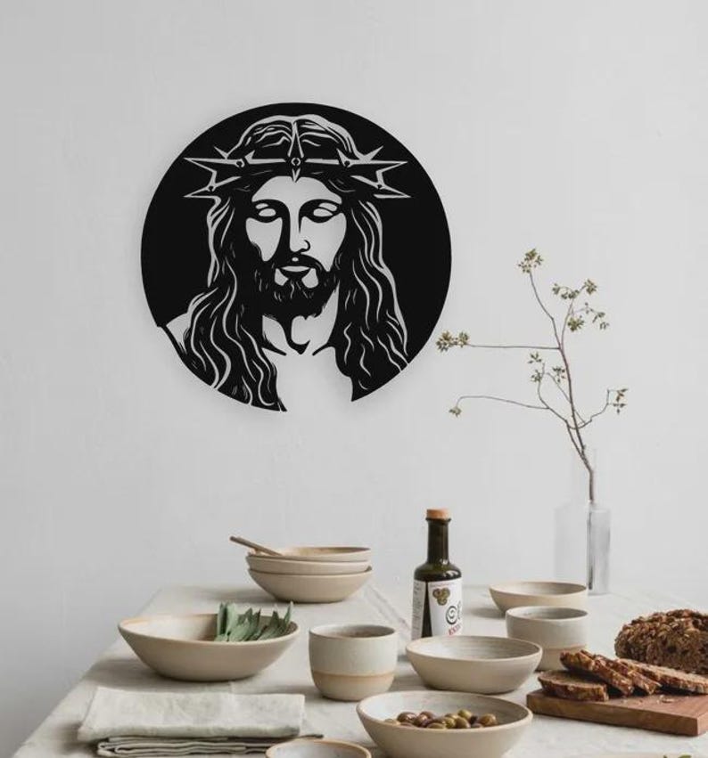 Laser Cut Wall Art Jesus Face Wall Decor Vector Download for Laser Cut ...