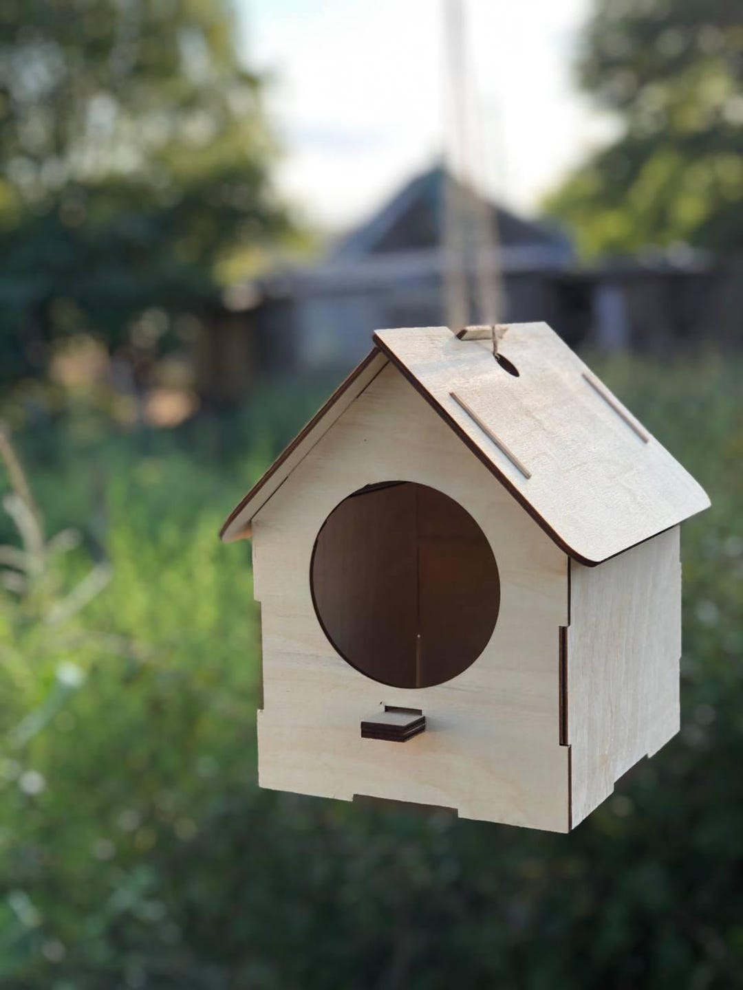 Laser Cut Svg File Wooden Bird Feeder Birdhouse Dxf Cnc Vector Pattern ...