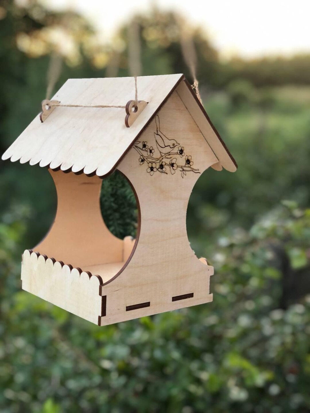 Laser Cut File Wooden Bird Feeder Birdhouse Dxf Svg Cdr Vector Pattern ...