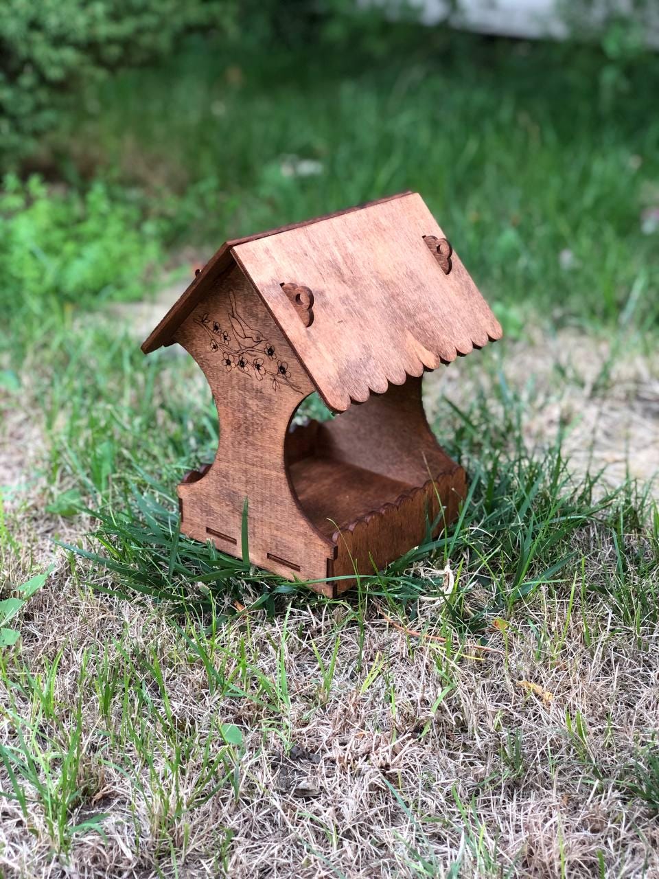 Laser Cut File Wooden Bird Feeder Birdhouse Dxf Svg Cdr Vector Pattern ...