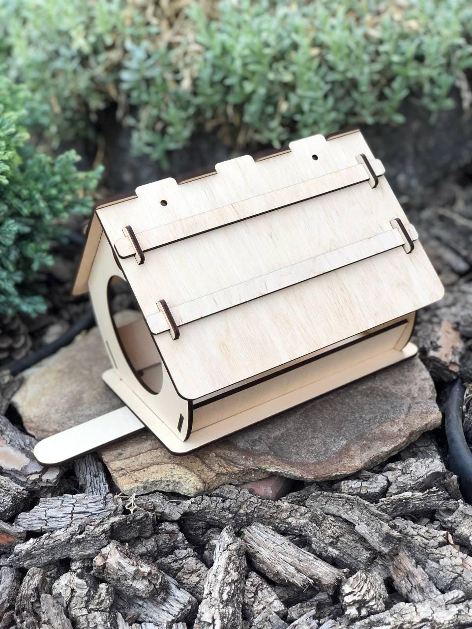 Laser Cut Svg File Wooden Bird Feeder Birdhouse Dxf Cnc Vector Pattern ...