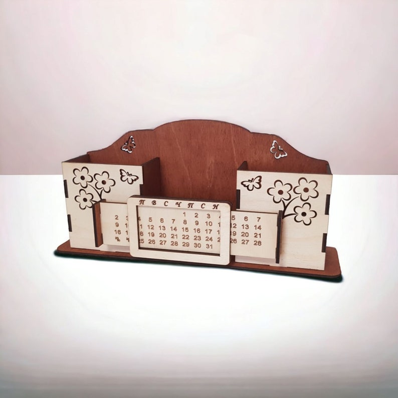 Laser Cut Pen and Pencil Holder Organizer Svg File Glowforge Wooden ...