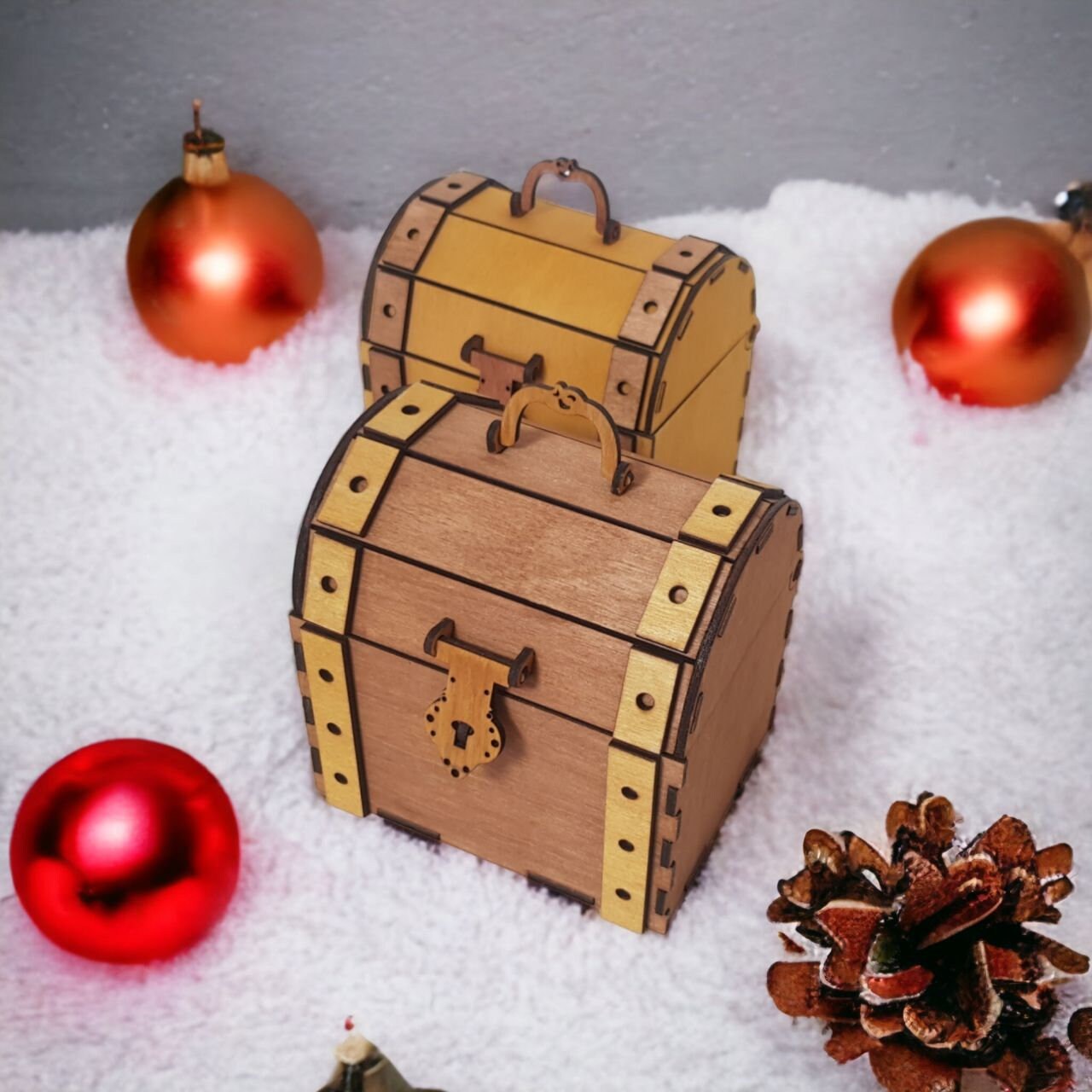 Laser Cut Treasure Chest Pirate Piggy Bank DXF Mini Treasure Chest ...