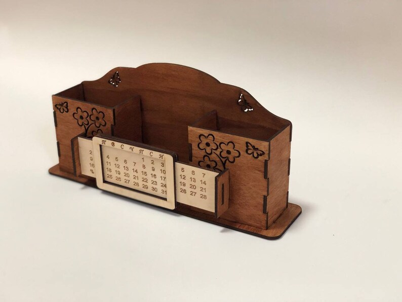 Laser Cut Pen and Pencil Holder Organizer Svg File Glowforge Wooden ...
