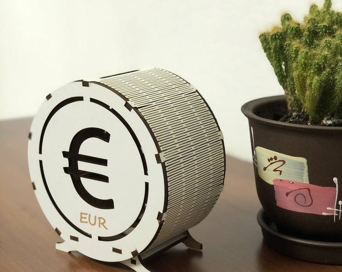 Coin Bank Laser Cut File SVG Money Box "eur" Piggy Bank Laser Cut Files ...