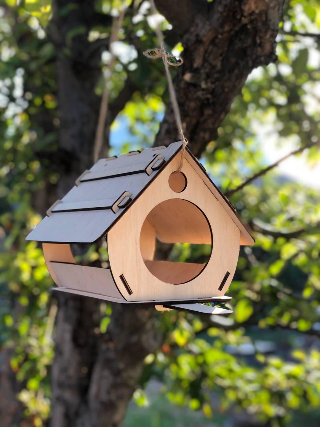 Laser Cut Svg File Wooden Bird Feeder Birdhouse Dxf Cnc Vector Pattern ...