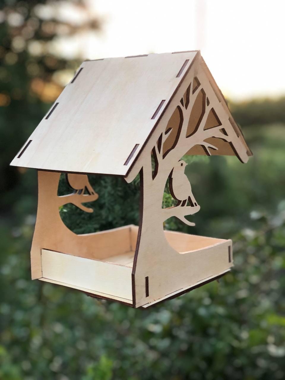 Laser Cut Files Wooden Bird Feeder Birdhouse Dxf Svg Cdr Vector Pattern ...