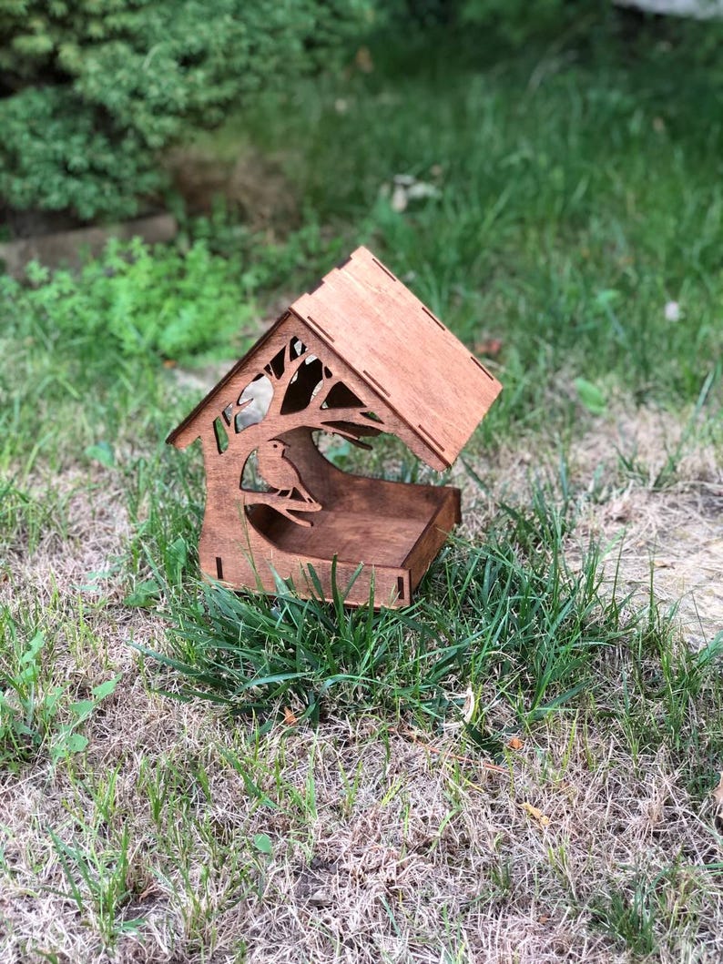 Laser Cut Files Wooden Bird Feeder Birdhouse Dxf Svg Cdr Vector Pattern ...