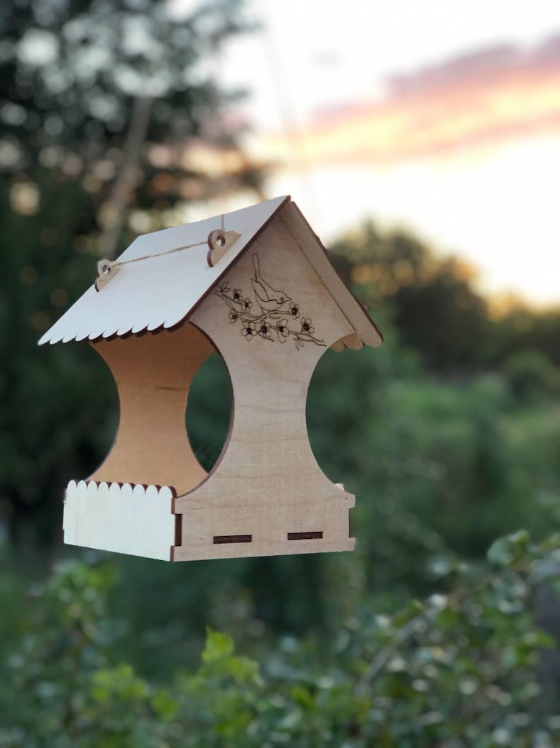 Laser Cut File Wooden Bird Feeder Birdhouse Dxf Svg Cdr Vector Pattern ...