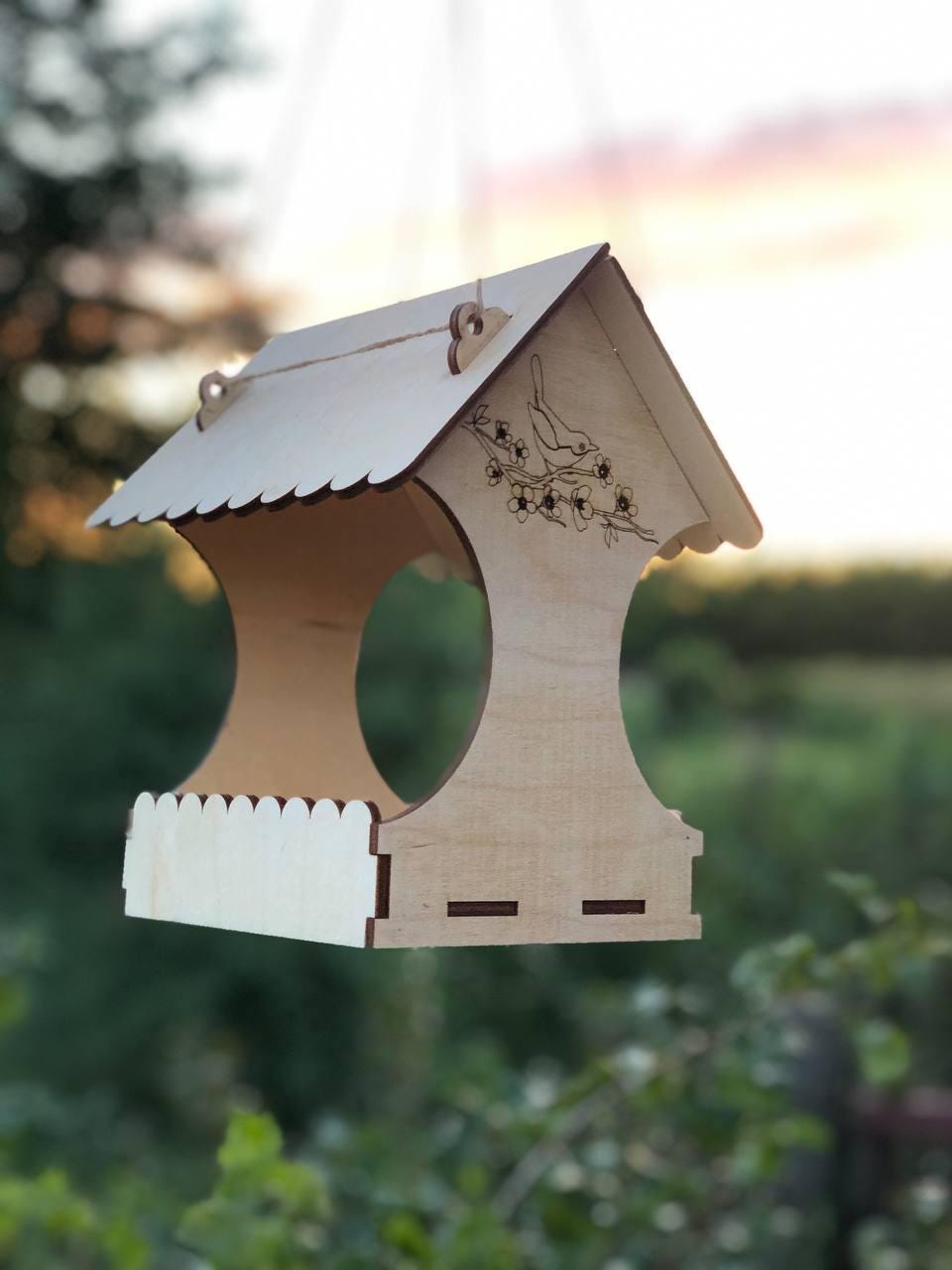 Laser Cut File Wooden Bird Feeder Birdhouse Dxf Svg Cdr Vector Pattern ...