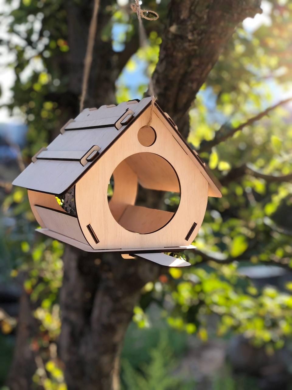 Laser Cut Svg File Wooden Bird Feeder Birdhouse Dxf Cnc Vector Pattern ...