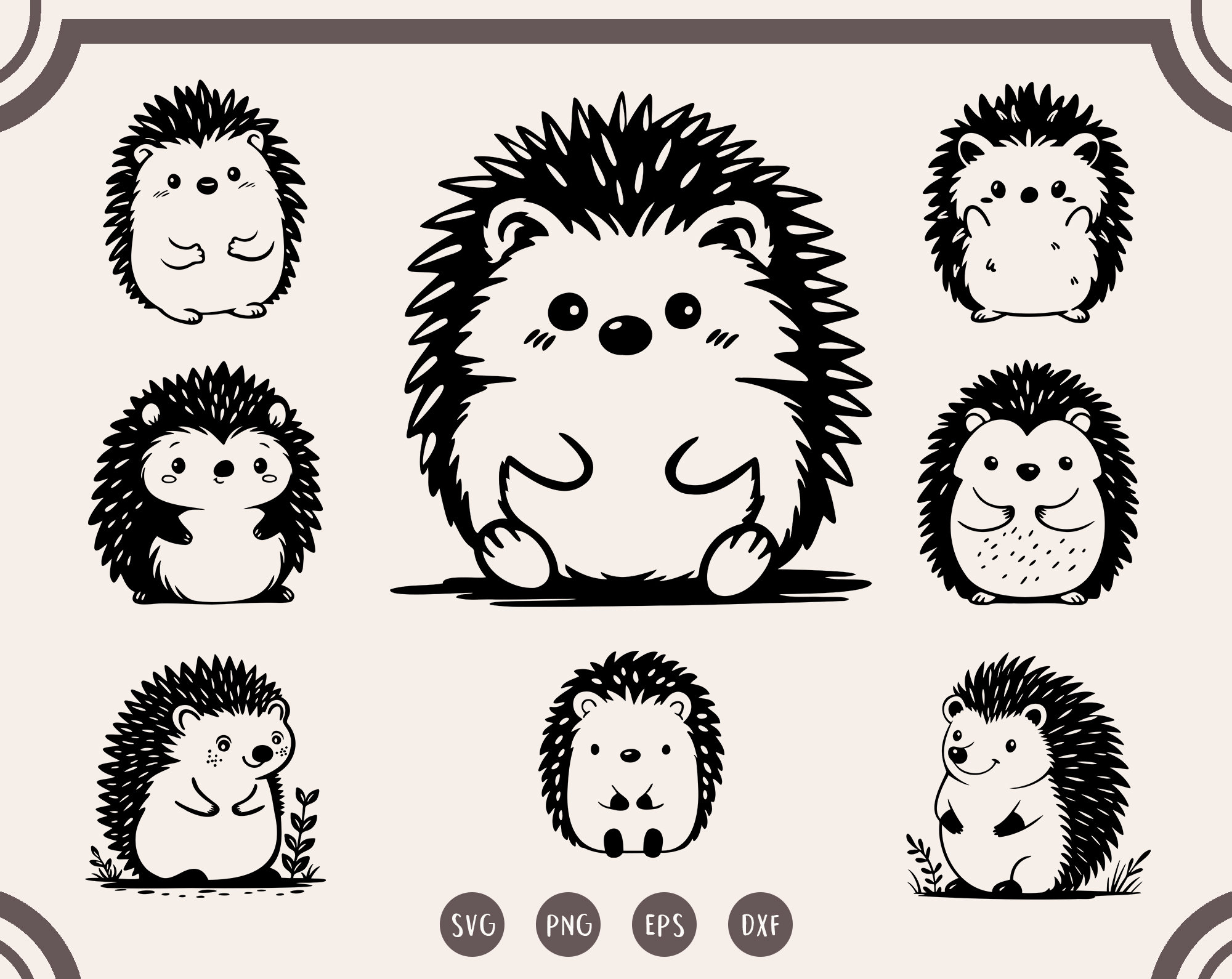 Hedgehog Bundle Svg, Hedgehog Svg, Hedgehog Clipart, Cute Hedgehog Svg ...