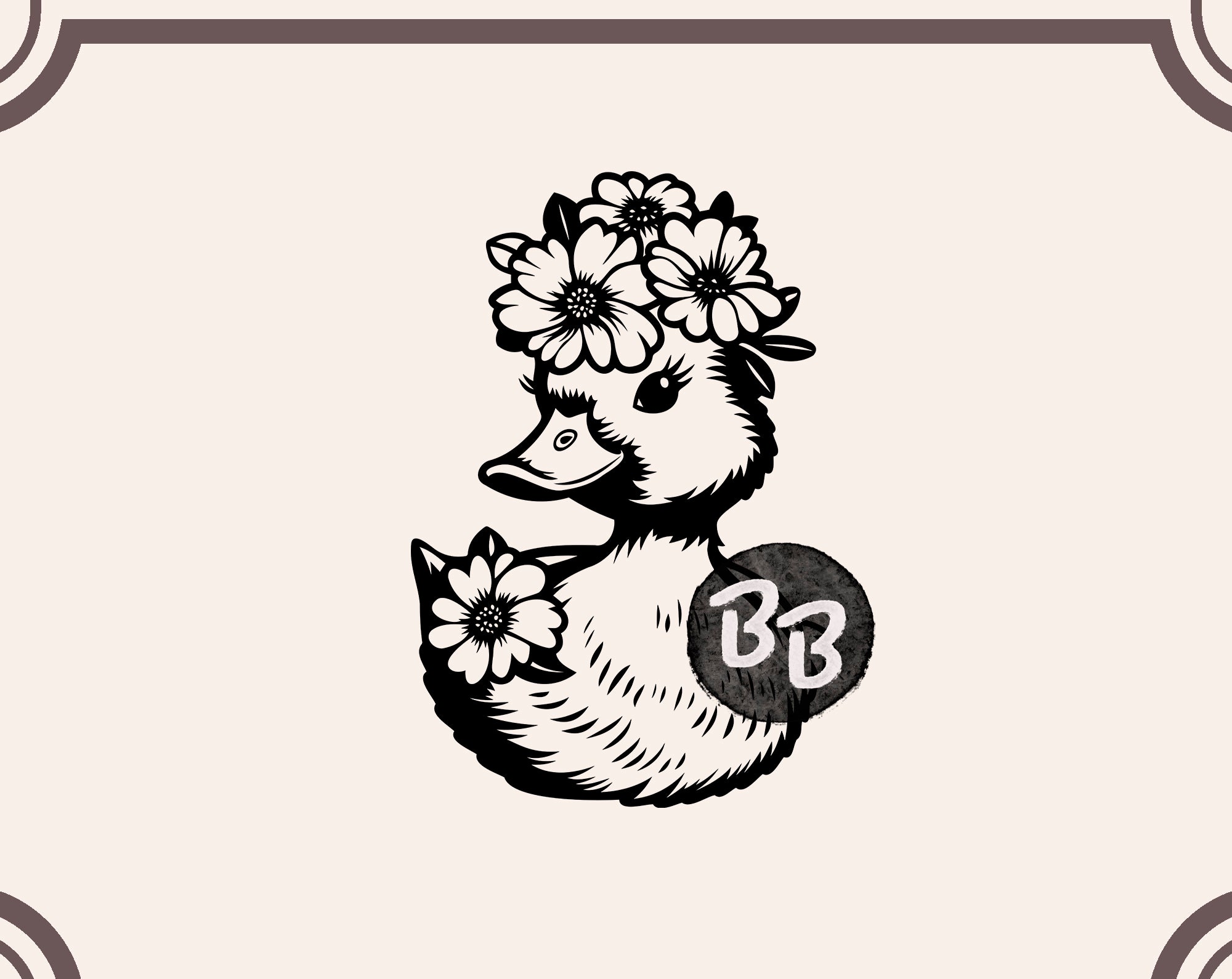 Duck With Flowers Svg Bundle, Duck Svg, Floral Duck Svg, Duckling With ...