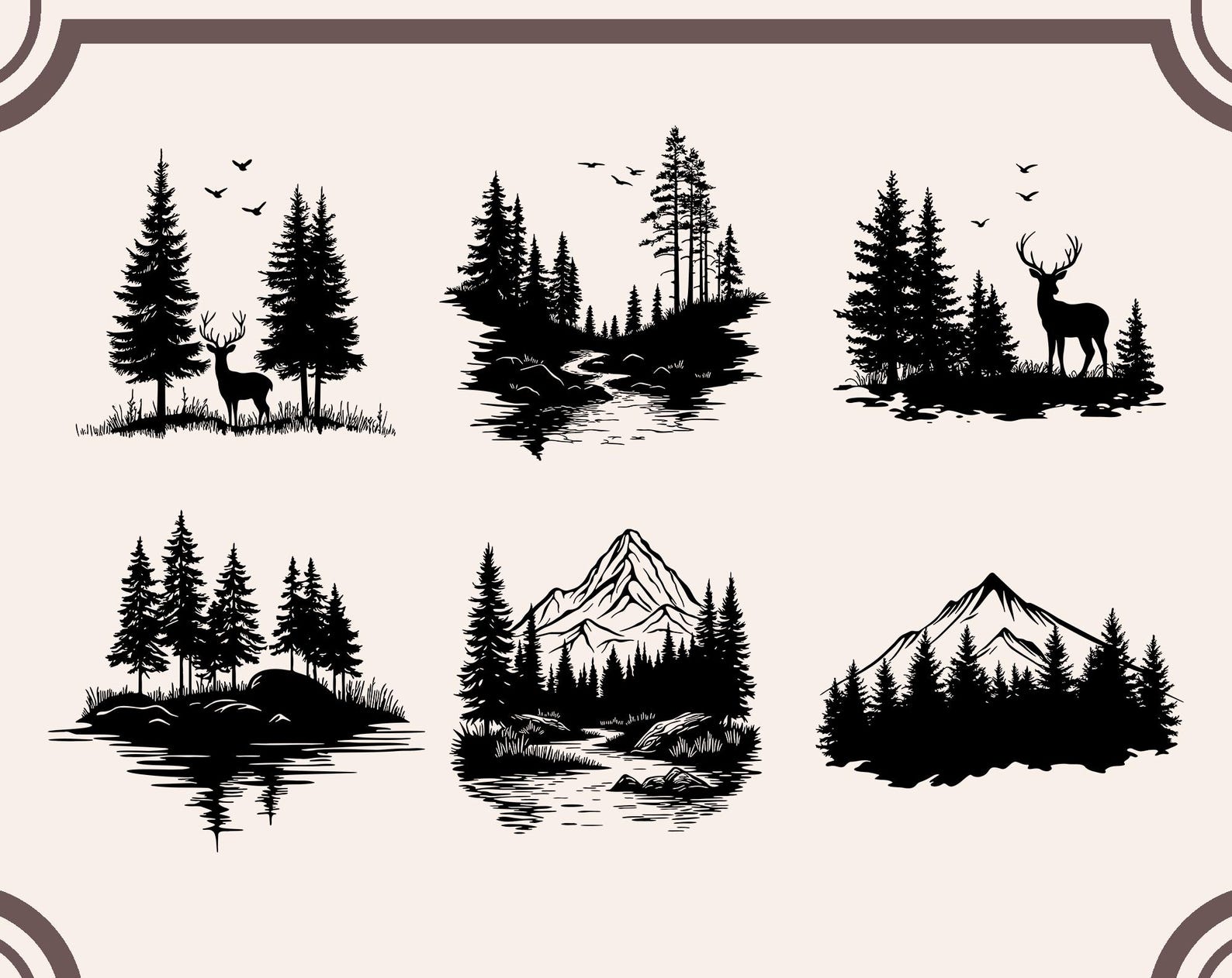 Forest Scene Svg Bundle , Forest Landscape Svg, Forest Scene Svg ...