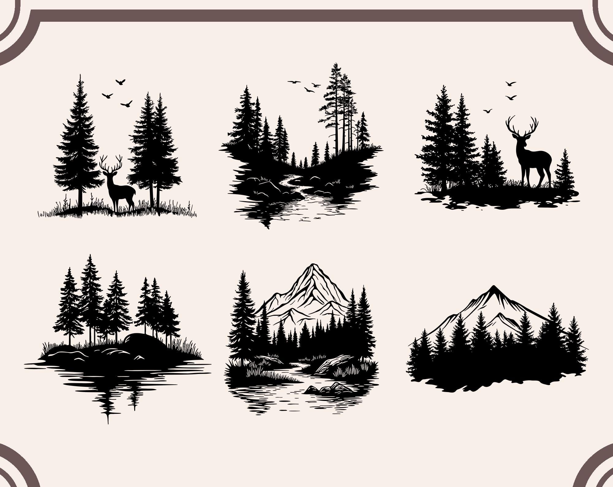 Forest Scene Svg Bundle , Forest Landscape Svg, Forest Scene Svg ...