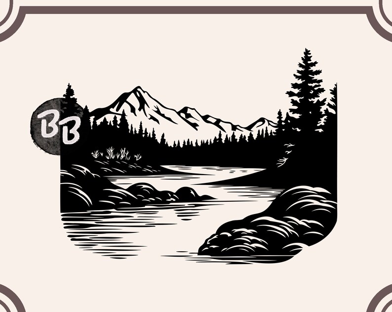 River Scene Svg Bundle, Lake Forest Clipart, River Landscape, River ...