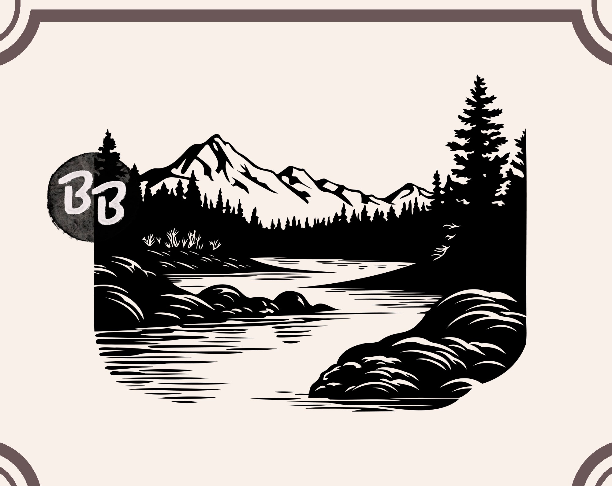 River Scene Svg Bundle, Lake Forest Clipart, River Landscape, River ...