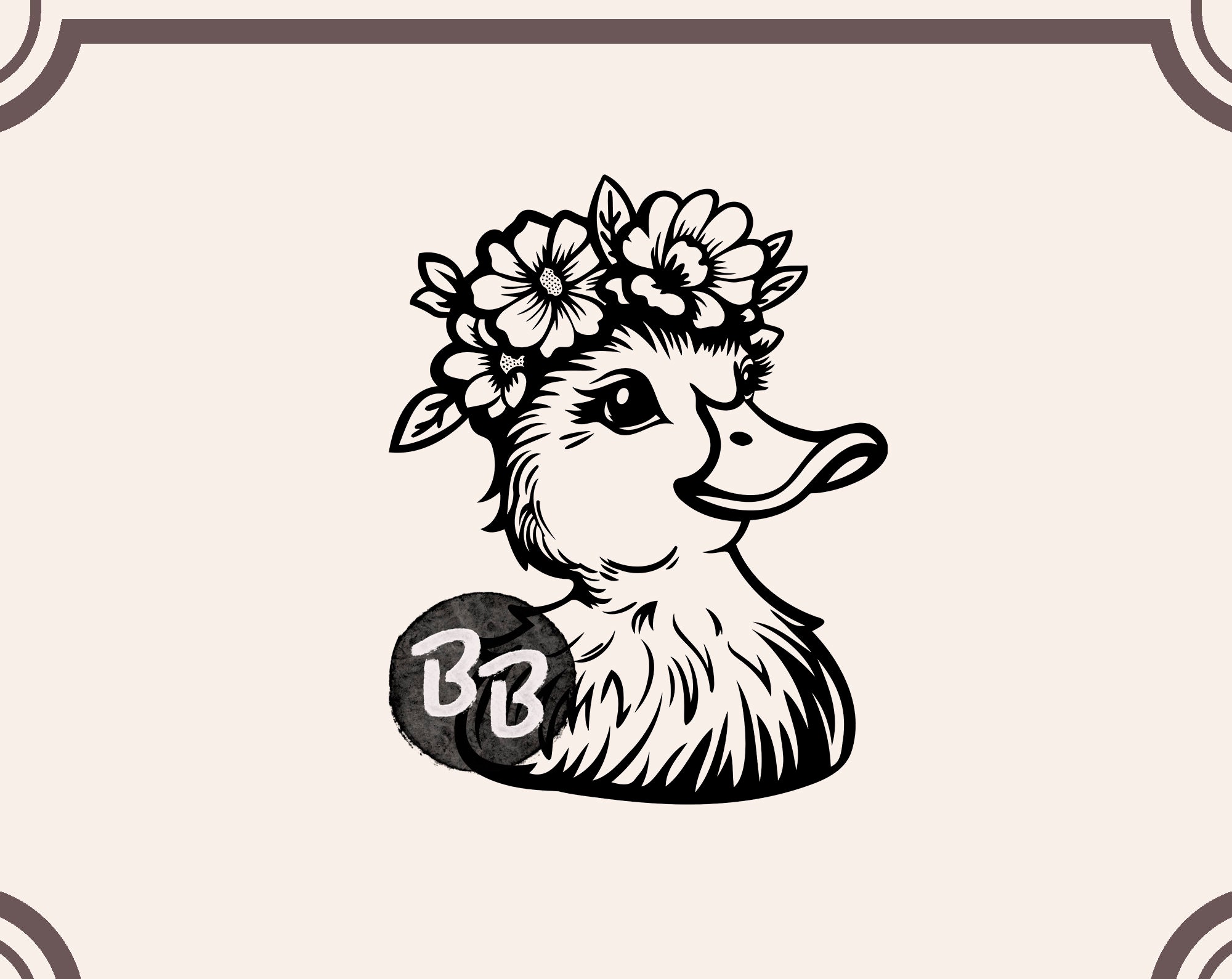 Duck With Flowers Svg Bundle, Duck Svg, Floral Duck Svg, Duckling With Florals Svg, Duck With ...