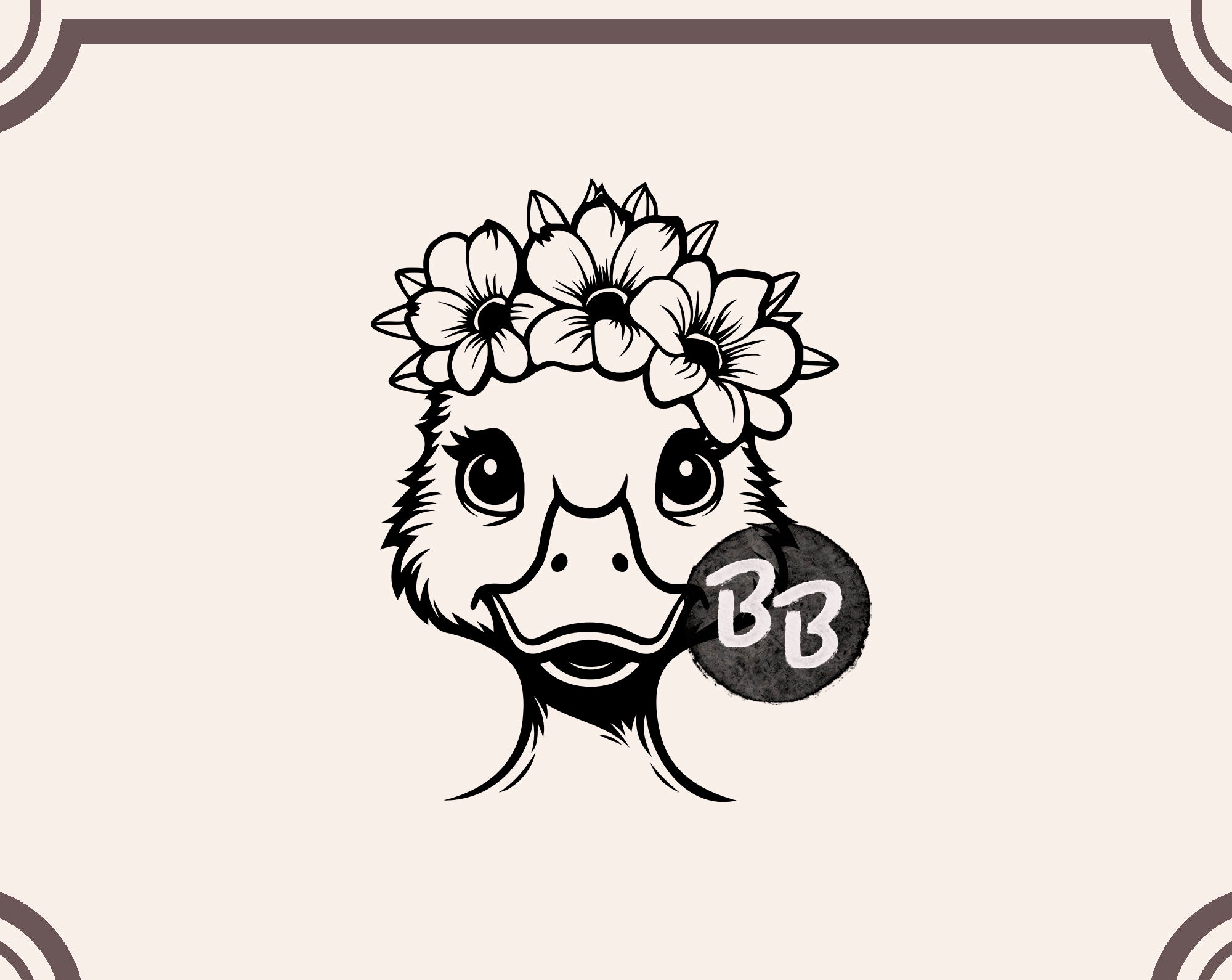Duck With Flowers Svg Bundle, Duck Svg, Floral Duck Svg, Duckling With Florals Svg, Duck With ...