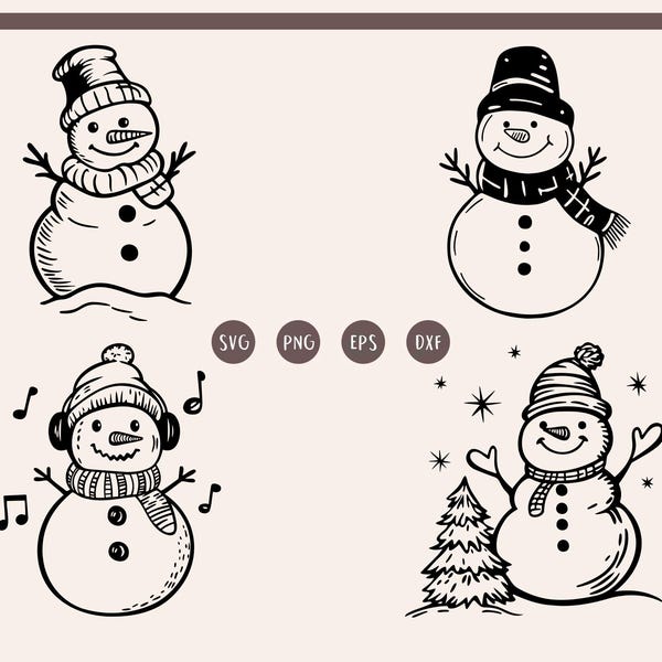 Snowman Svg - Etsy Canada