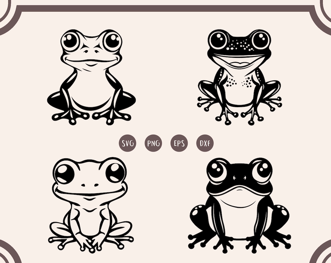 Cute Frog Svg Bundle, Frog Svg, Cute Baby Frog , Frog Silhouette, Cute ...