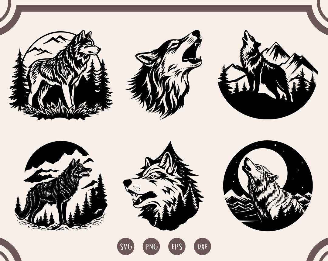 Wolf Svg Bundle, Wolf Svg, Wolf Clipart, Howling Wolf Svg, Png - Etsy