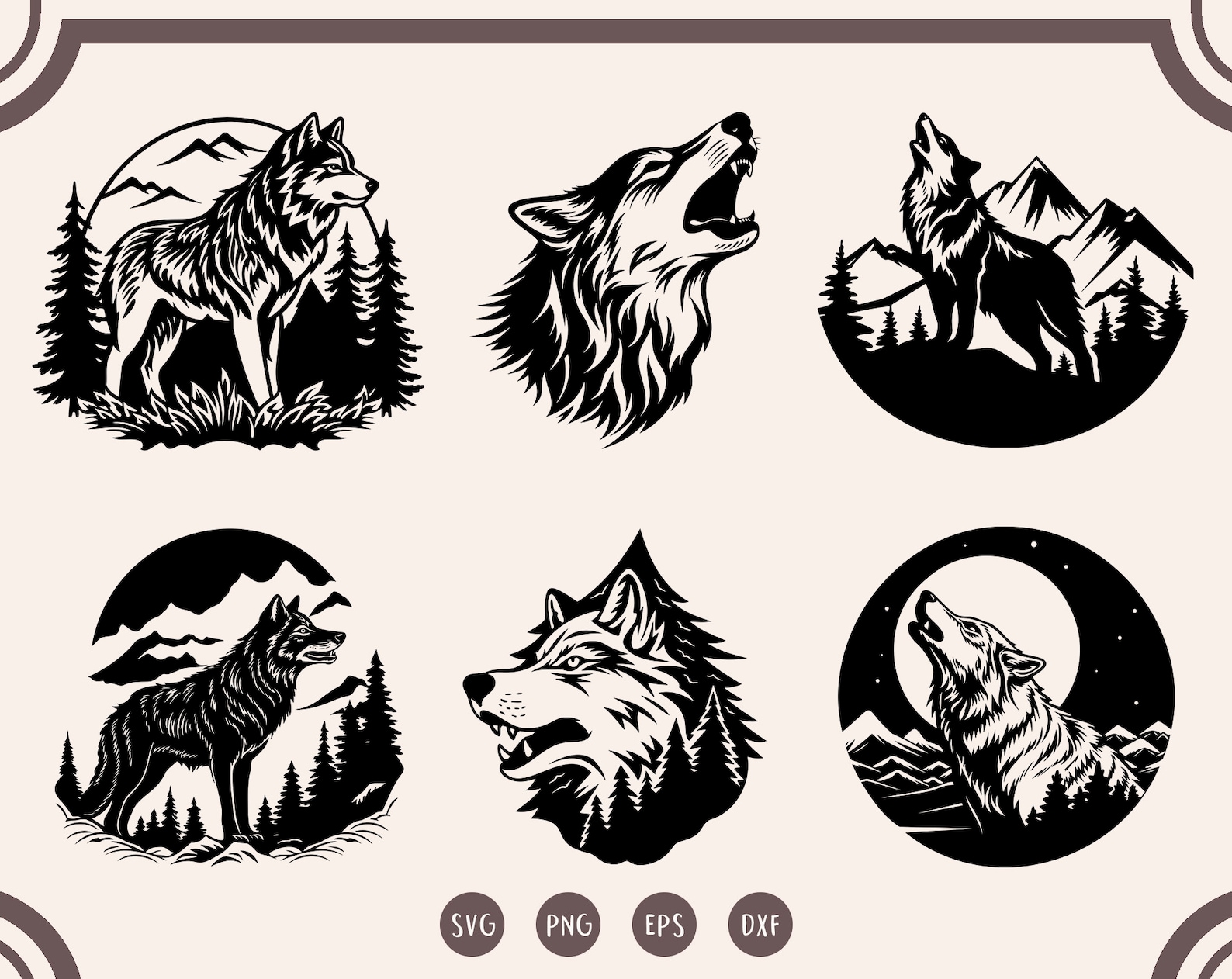Wolf Svg Bundle, Wolf Svg, Wolf Clipart, Howling Wolf Svg, Png - Etsy