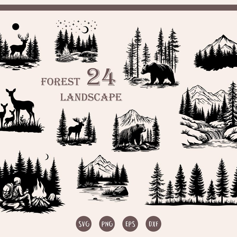 Forest Landscape Svg - Etsy