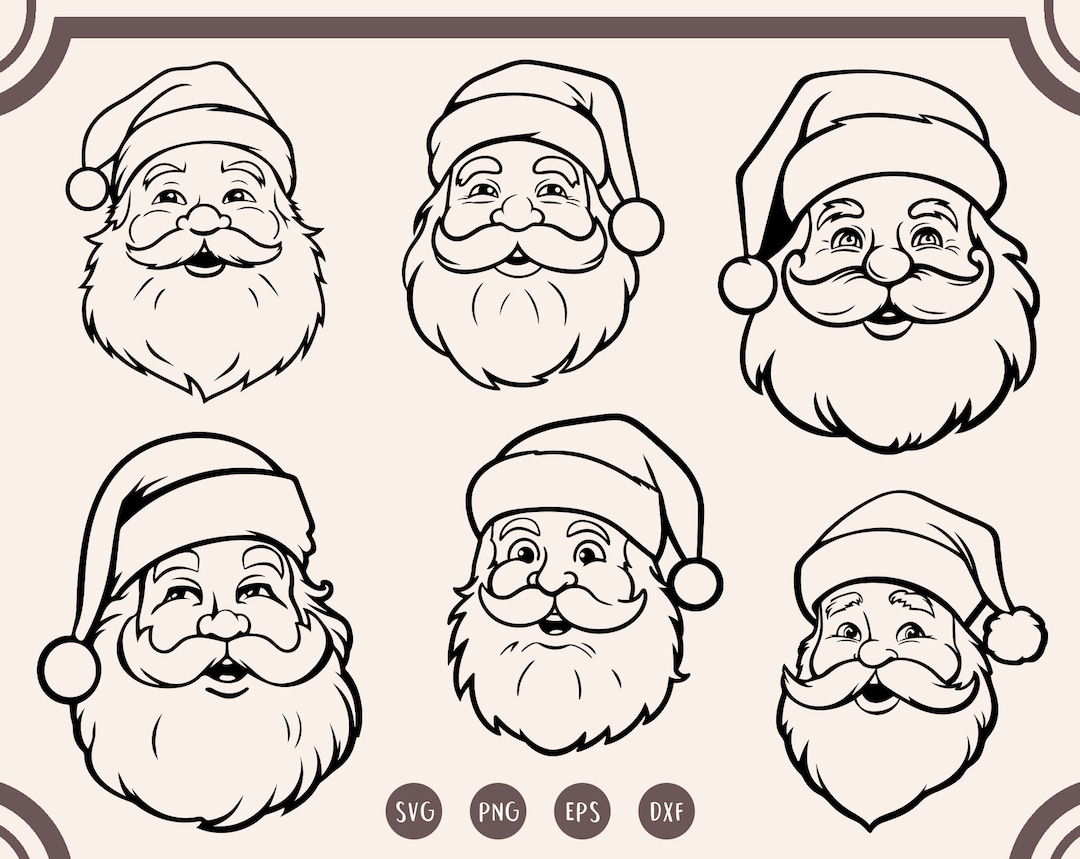 Santa Svg Bundle, Santa Claus Svg, Christmas Svg, Santa Clipart, Santa ...
