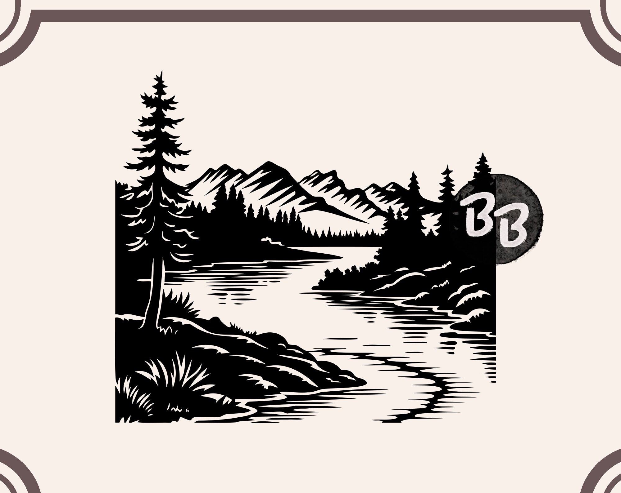 River Scene Svg Bundle, Lake Forest Clipart, River Landscape, River ...
