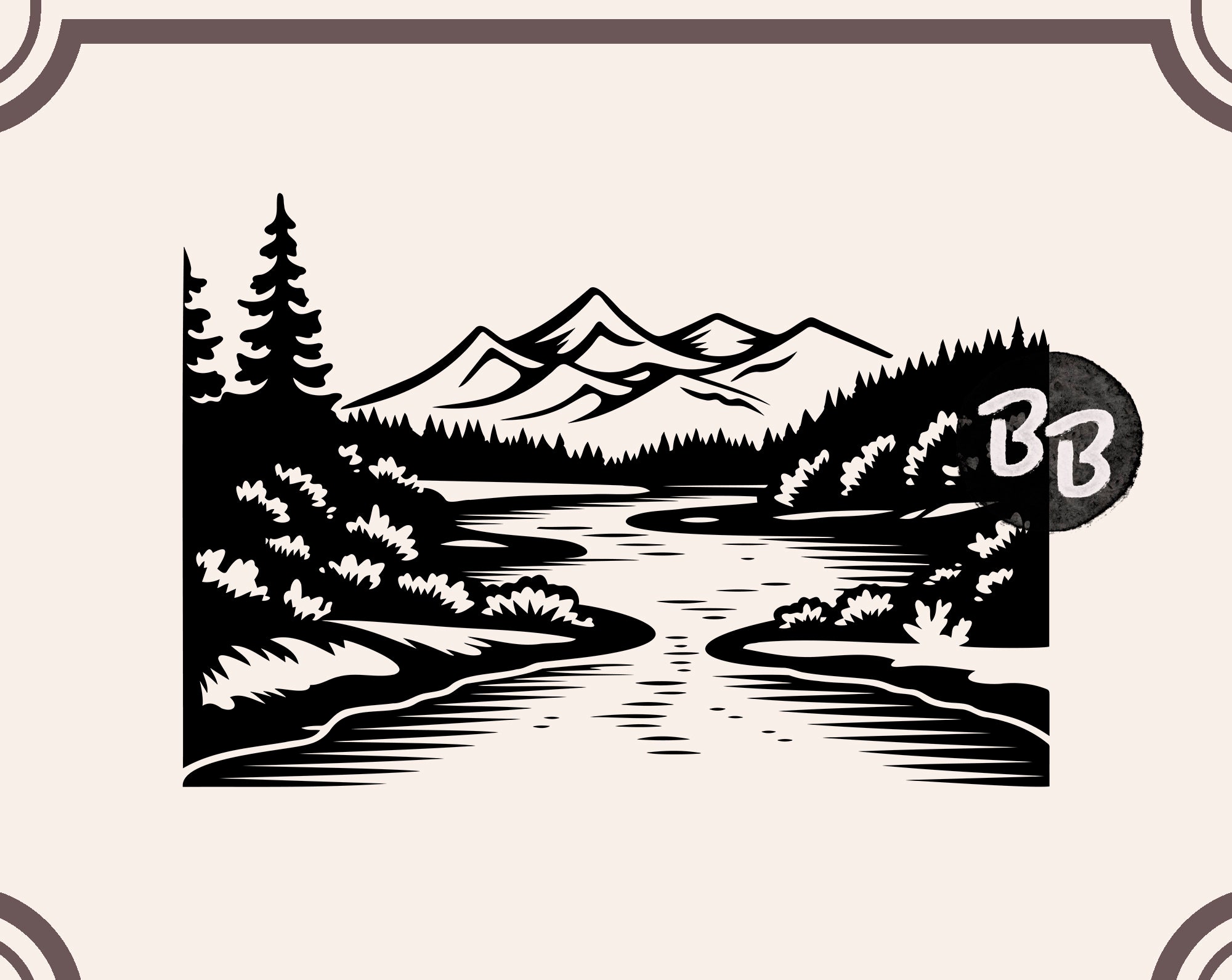 River Scene Svg Bundle, Lake Forest Clipart, River Landscape, River ...