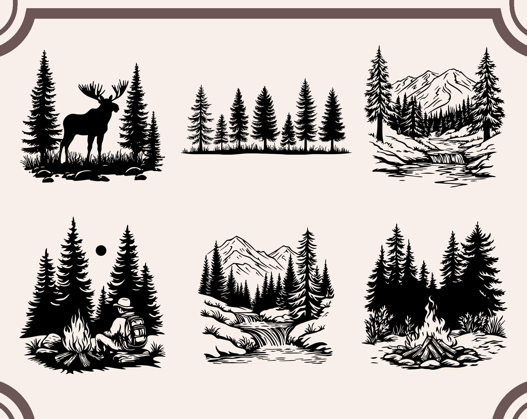 Forest Scene Svg Bundle , Forest Landscape Svg, Forest Scene Svg ...