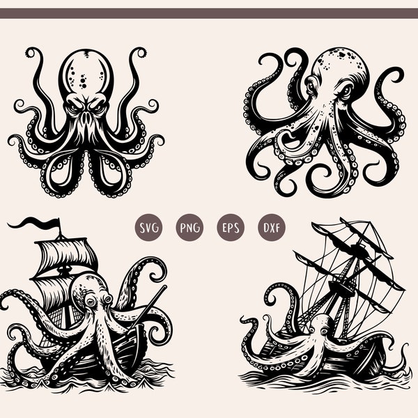 Kraken Svg - Etsy