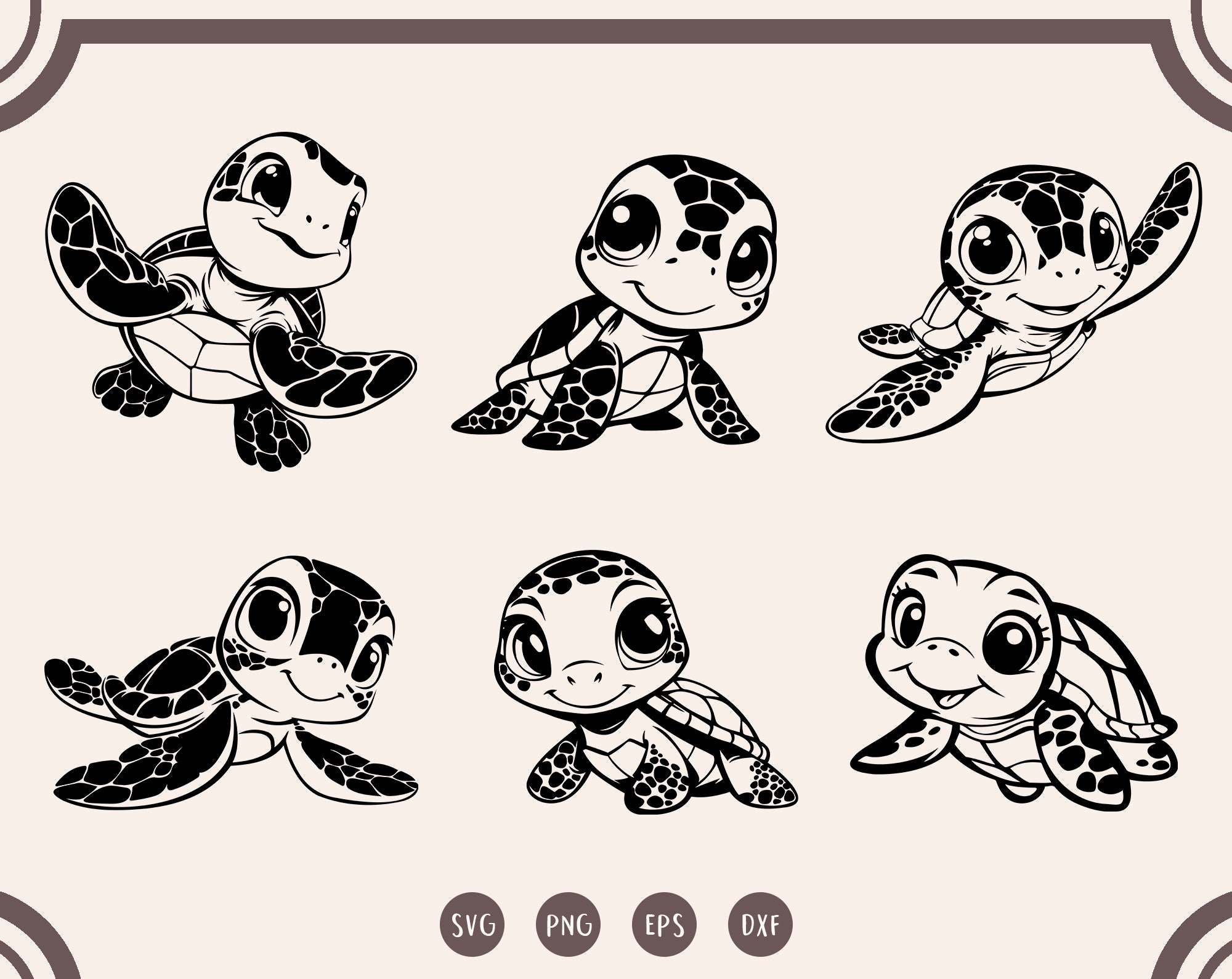 Turtle Svg Bundle, Sea Turtle Svg, Cute Sea Turtle Svg, Baby Turtle Svg ...