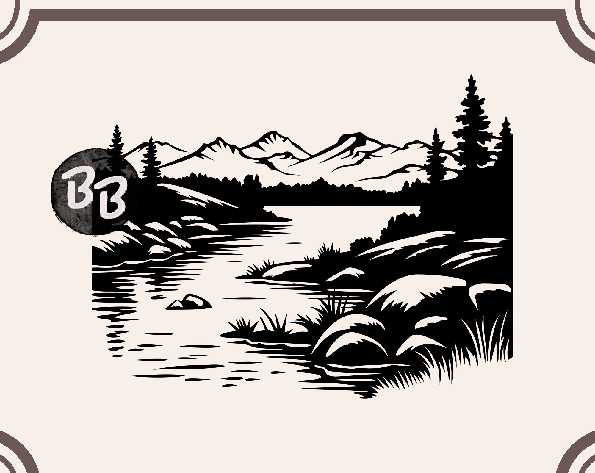 River Scene Svg Bundle, Lake Forest Clipart, River Landscape, River ...