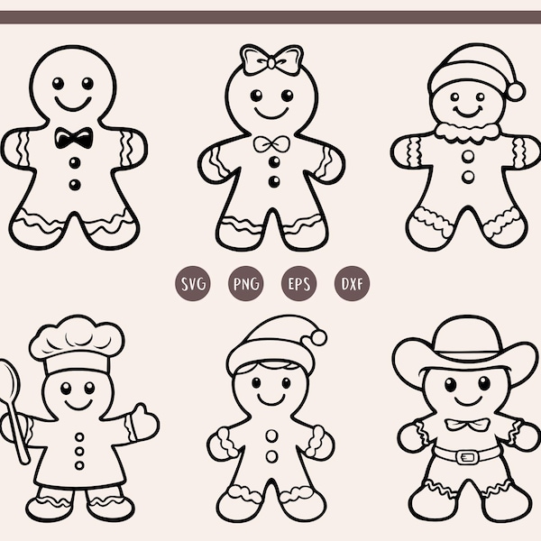 Gingerbread Man Svg - Etsy