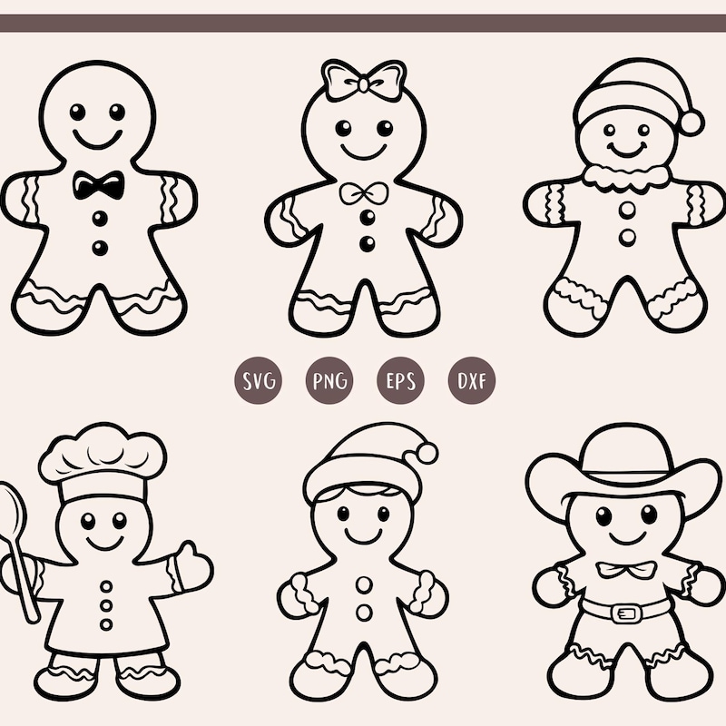 Gingerbread Face Svg - Etsy