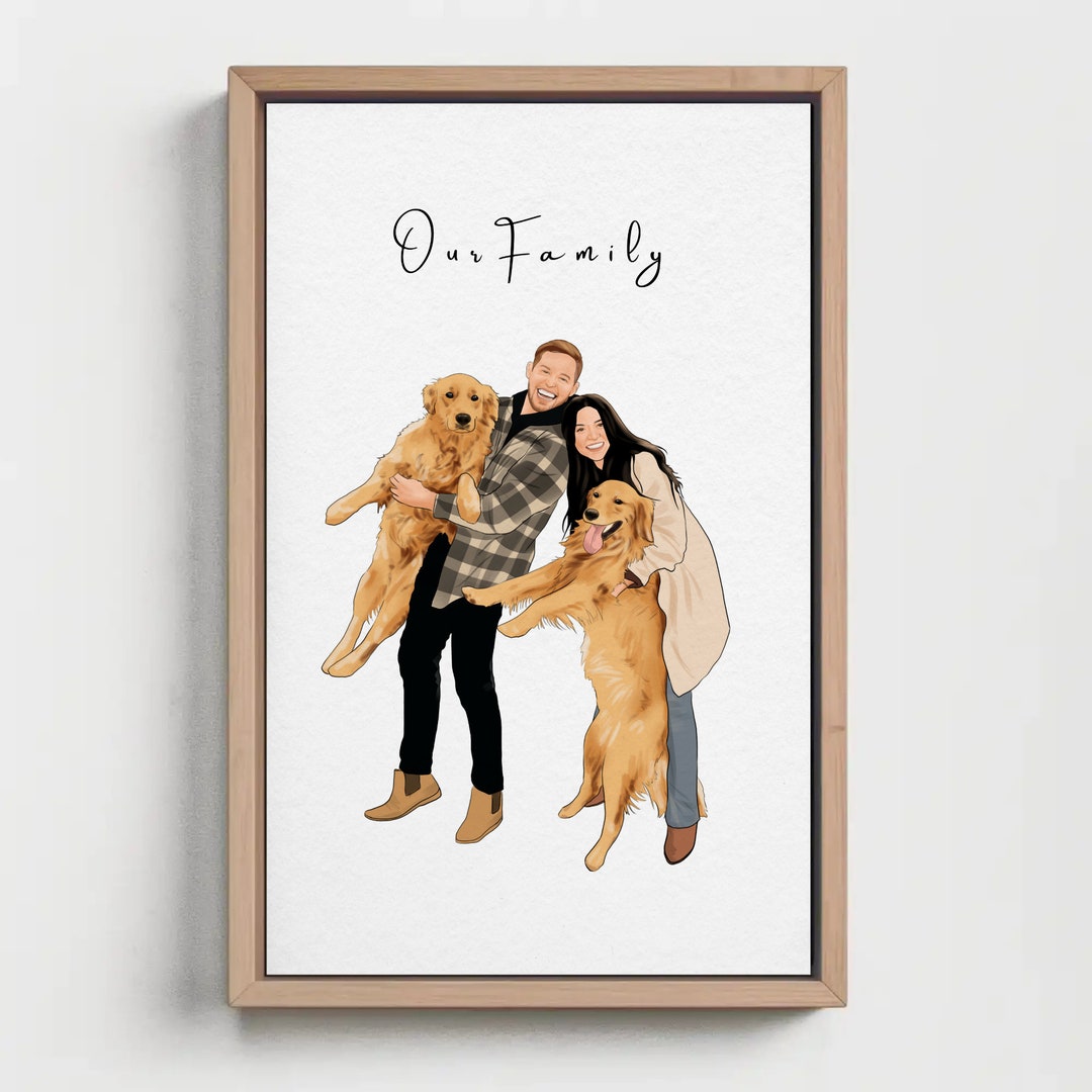 Custom Cartoon Family Portrait From Photo, Custom Digital Family ...