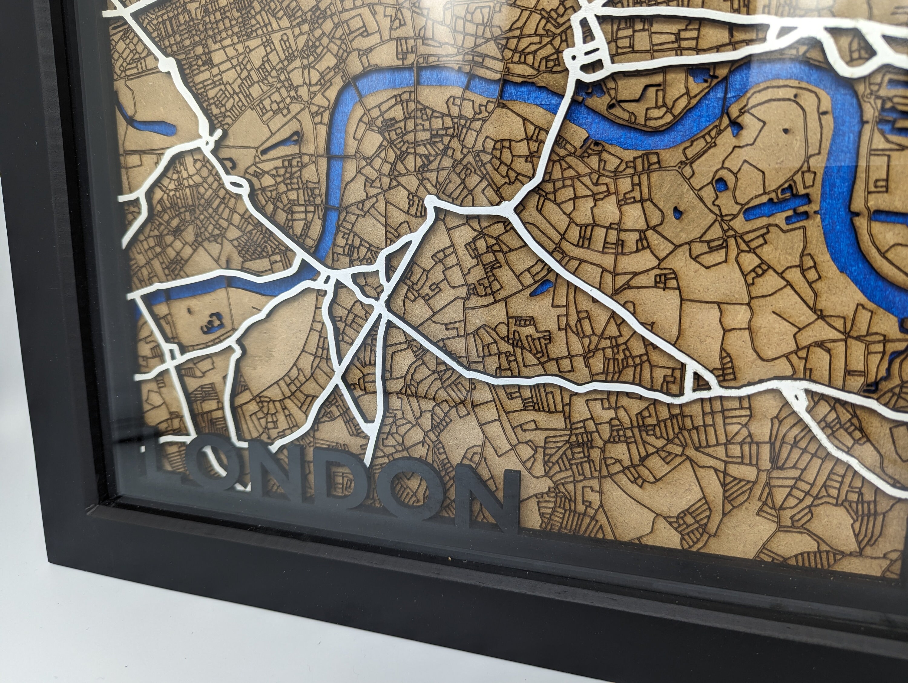 London City Map | 34cm X 34cm | Wooden Map | 3D Map | Custom Map | City ...