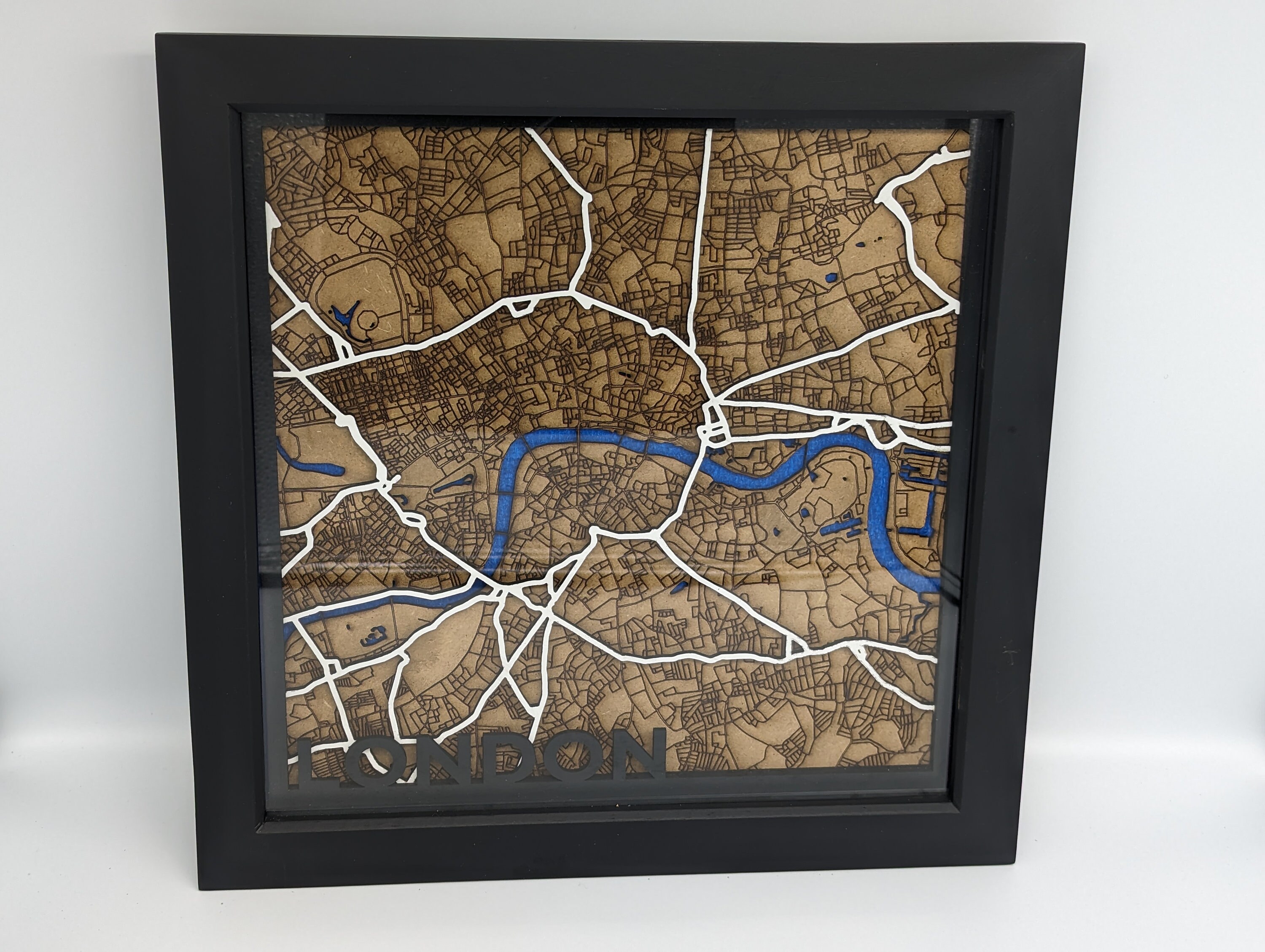 London City Map | 34cm X 34cm | Wooden Map | 3D Map | Custom Map | City ...