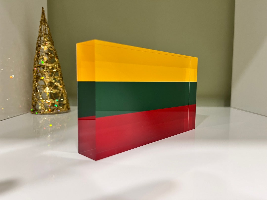 Lithuanian Flag Printed on Acrylic Block, Beautiful Lithuanian Gift ...