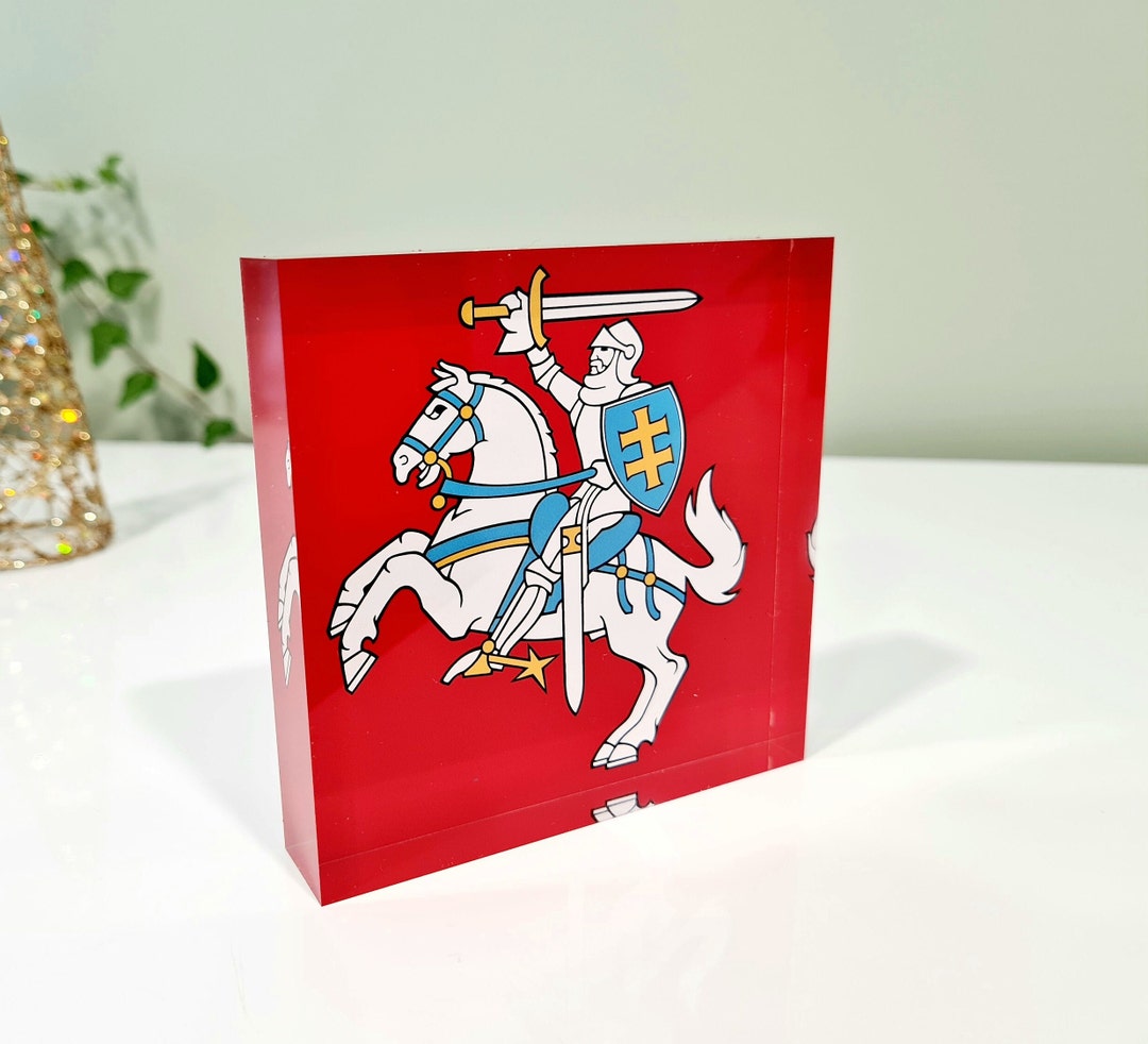Lithuanian Coat of Arms on Acrylic Block State Émblem, Lietuvos Vytis ...