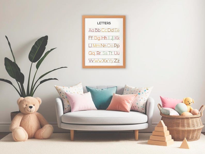Printable Alphabet Letters Poster: ABC Learning & Decor (digital ...