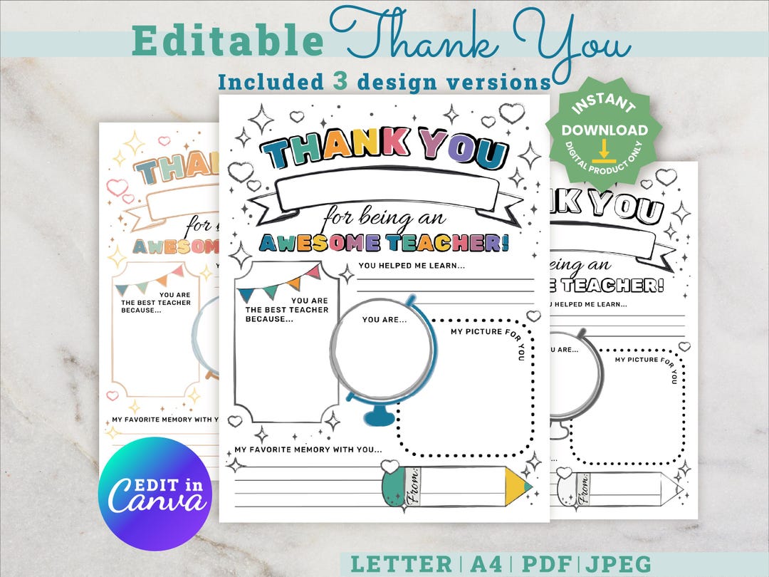 Personalized Thank You Note to Teacher | Thoughtful Teacher ...