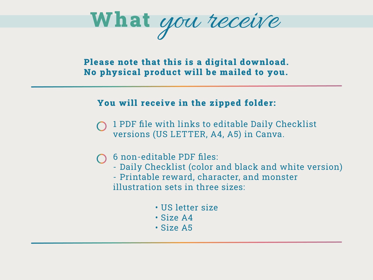 Editable Daily Checklist Template: Printable Reward Chart (PDF, LETTER ...