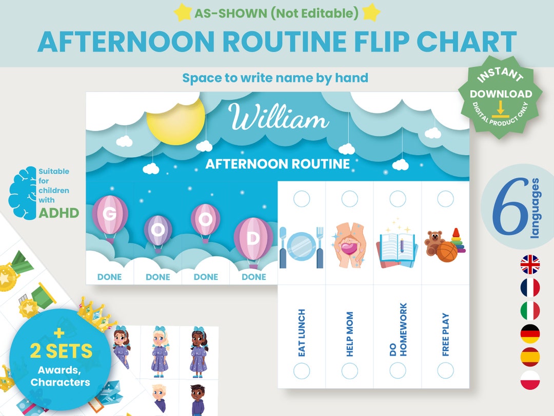 Toddler Routine / Afternoon Flip Routine Chart / Behavior Chart ...