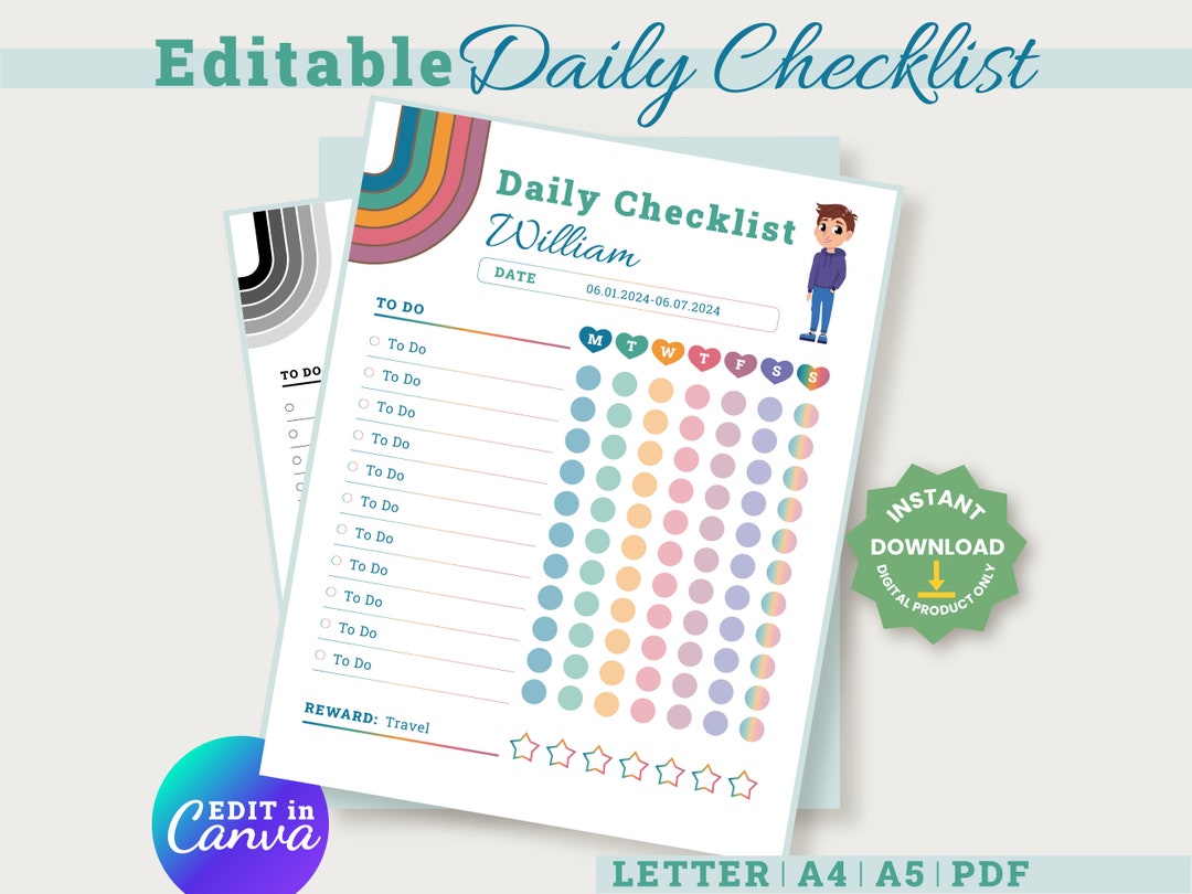 Daily Routine, to Do List, to Do List Template, Responsibilities ...