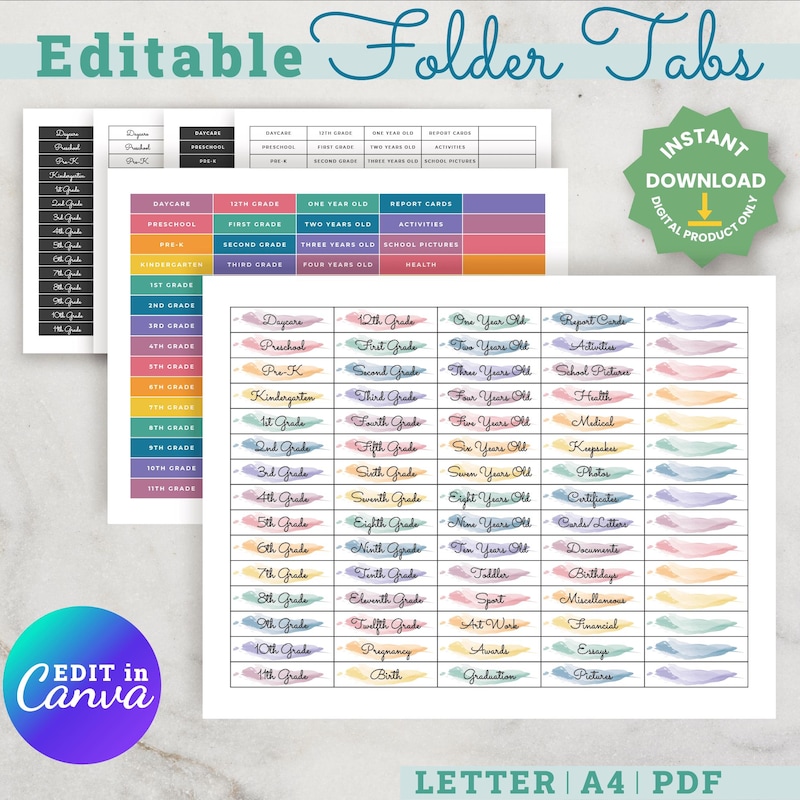 Printable File Folders - Etsy