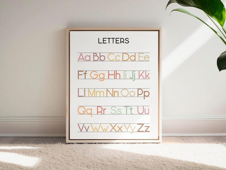 Printable Alphabet Letters Poster: ABC Learning & Decor (digital ...